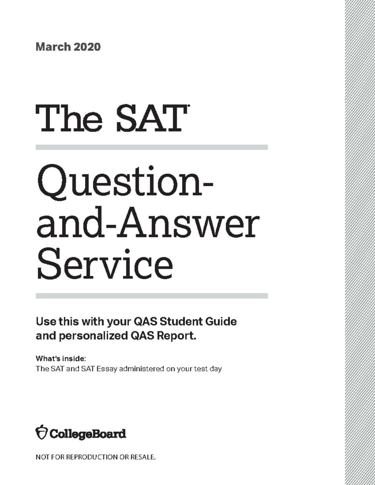 2020March SAT - SAT practice - Question- and-Answer Service Use this ...