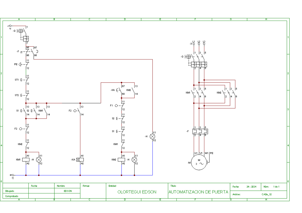 DIAGRAMA DE PORTON - A A B B C C D D E E F F G G H H 1 1 2 2 3 3 4 4 5 ...