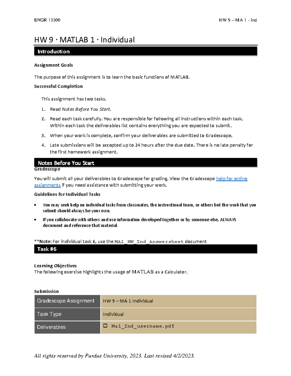 HW 9 MA 1 Individual Instructions - HW 9 ∙ MATLAB 1 ∙ Individual ...
