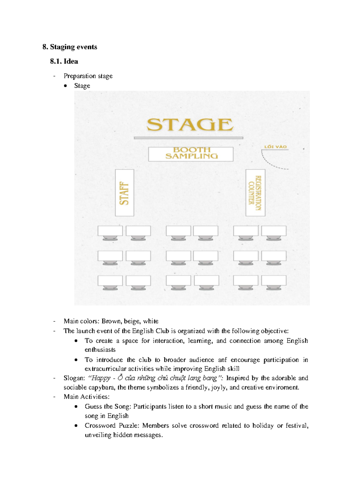 event managment - 8. Staging events 8. Idea Preparation stage Stage ...