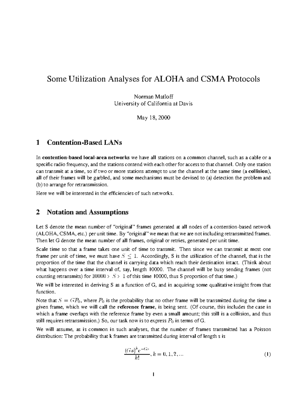 Contention - pdf - Some Utilization Analyses for ALOHA and CSMA ...