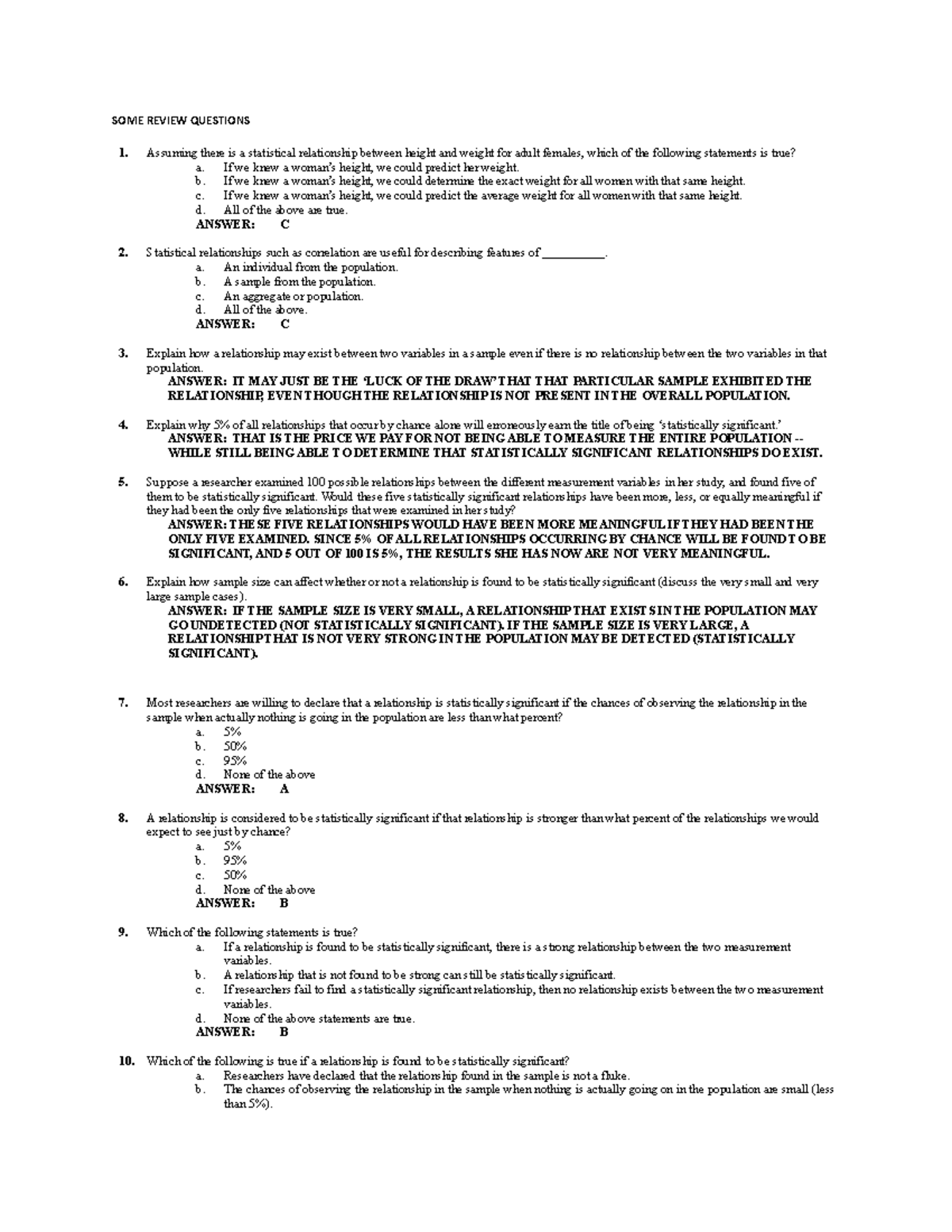 Review Q 1 - Summary Introduction to Statistical Reasoning - SOME ...