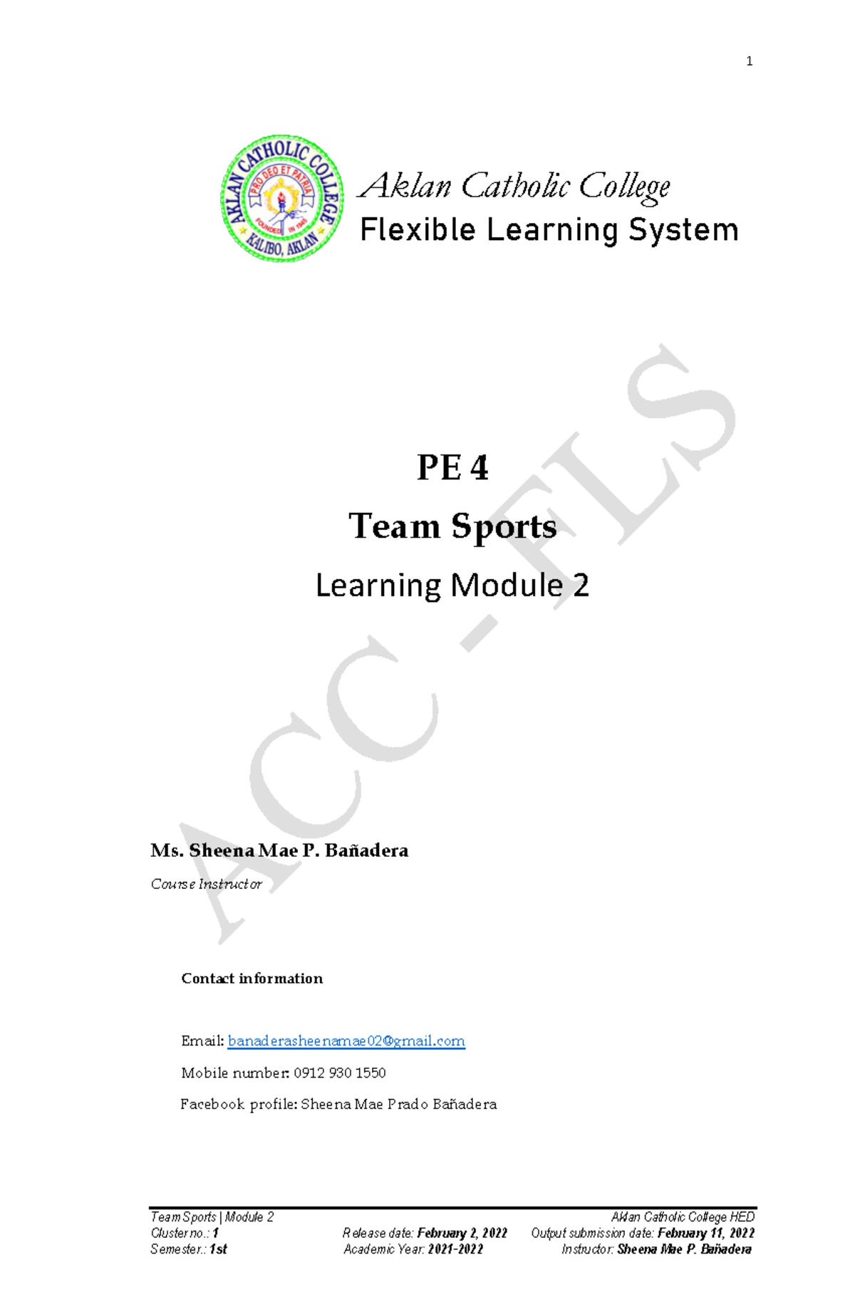 PE-4-M2 - TO GAIN MORE KNOWLEDGE AND TO PRACTICE SOME ACTIVITIES - Team ...