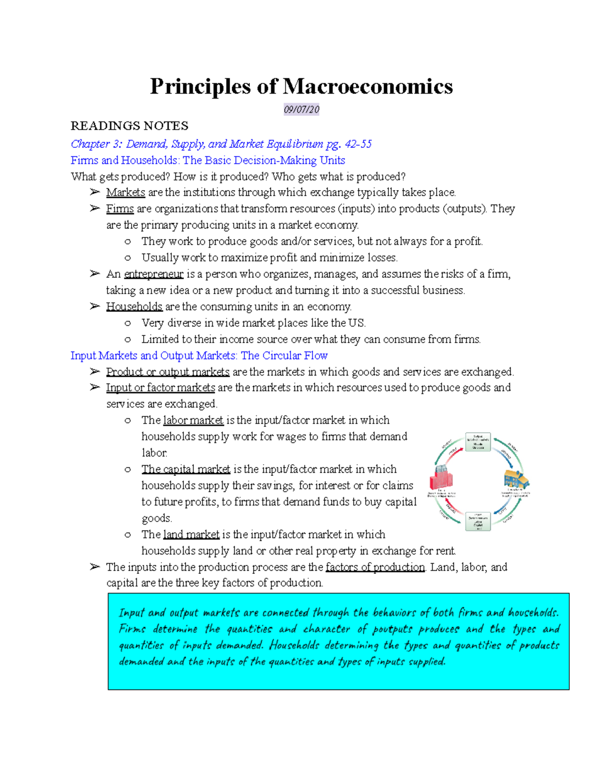 ECON-101 01 20 FA Prin. of Economics Notes - Principles of ...
