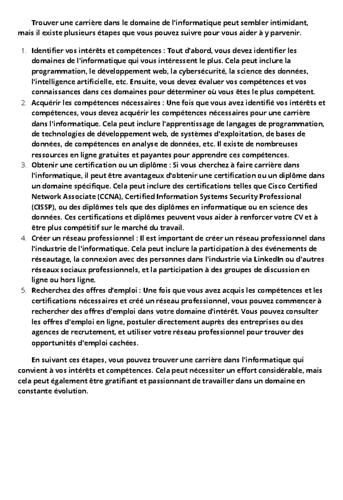 Trouver une carrière dans le domaine de l'informatique - En suivant ces ...