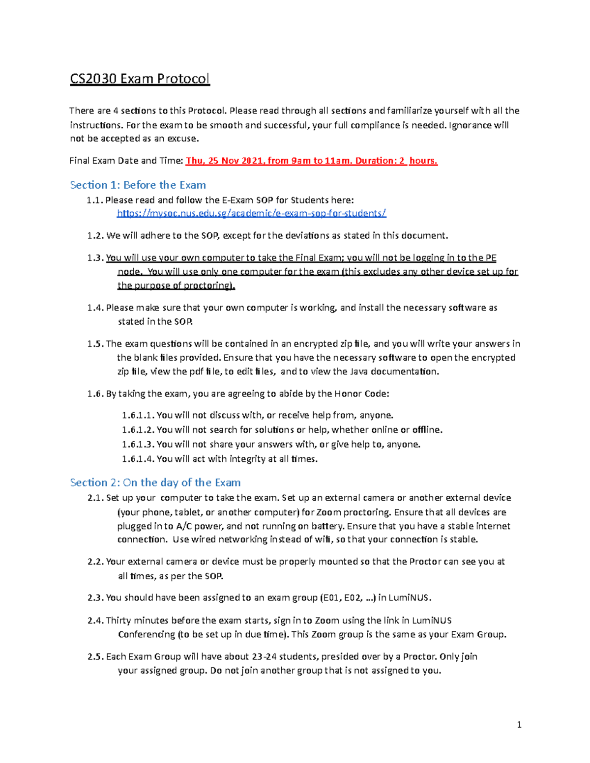 Cs2030 exam protocol 2110 - CS2030 - NUS - Studocu