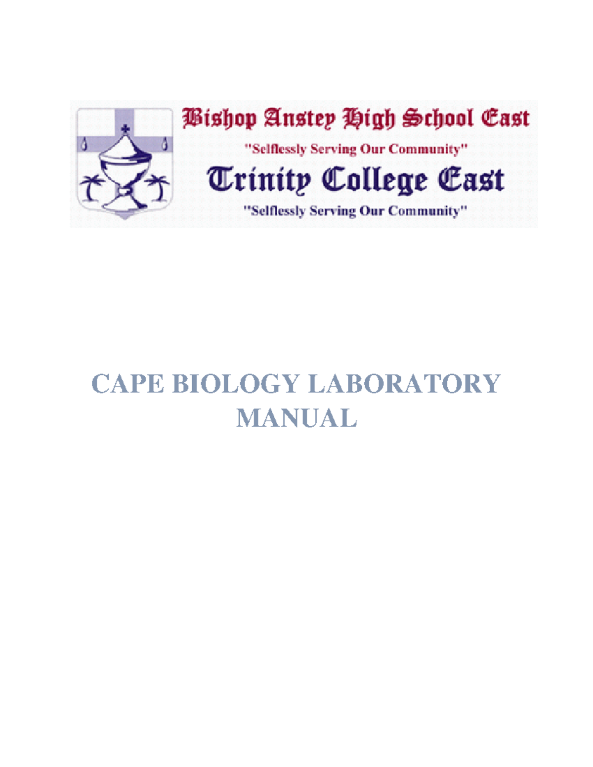 Lab-manual For Experiments - CAPE BIOLOGY LABORATORY MANUAL TABLE OF ...
