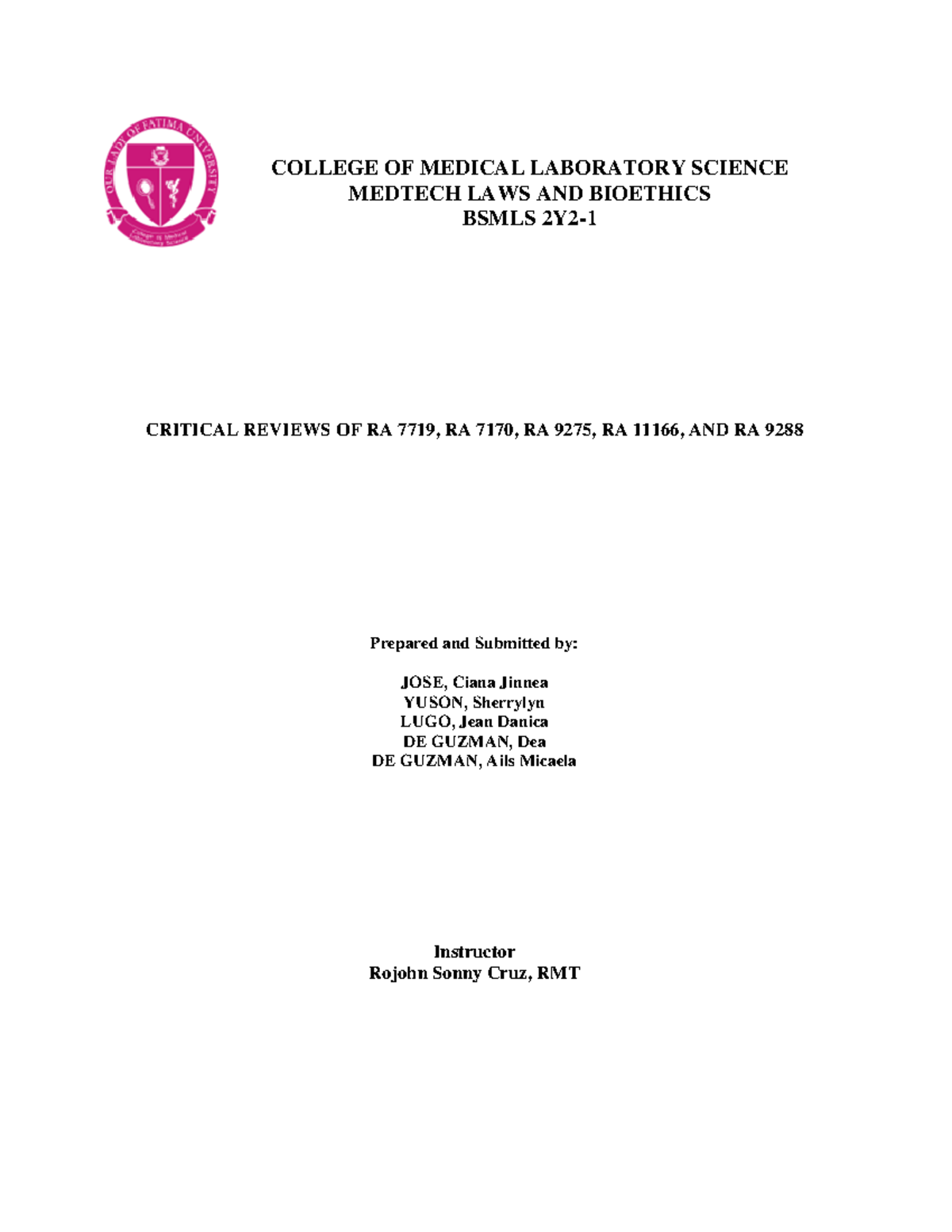 Medtech-LAWS - meme - CRITICAL REVIEWS OF RA 7719, RA 7170, RA 9275, RA ...