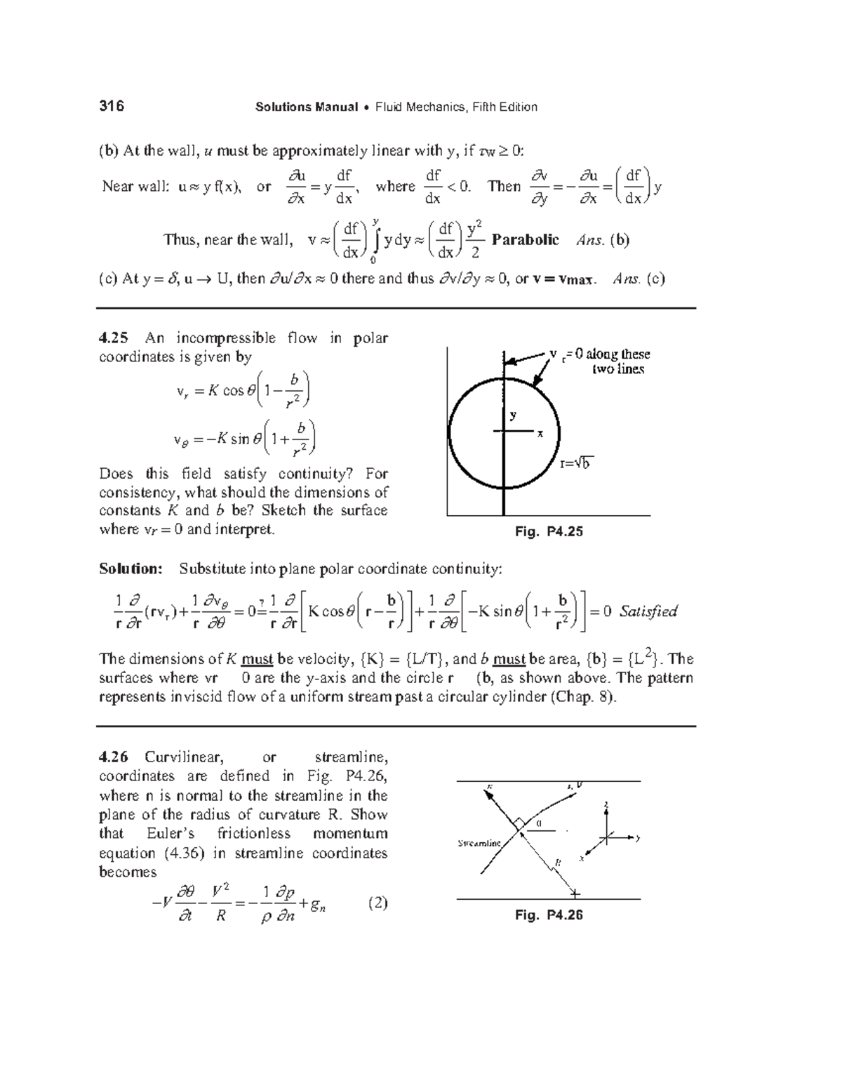 White Ed 6 P4 - PRACTISE MATERIAL - 316 Solutions Manual Fluid Mechanics, Fifth Edition (b) At ...
