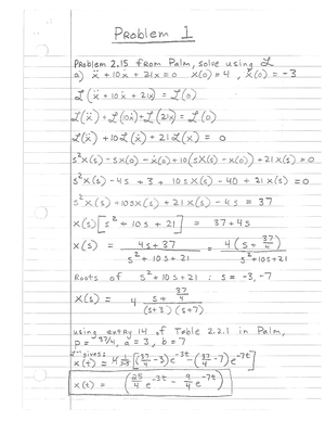 MAE 3723 Homework 1 - HW1 Delahousse - MAE 3723, System Analysis Spring 2017 Homework Assignment ...
