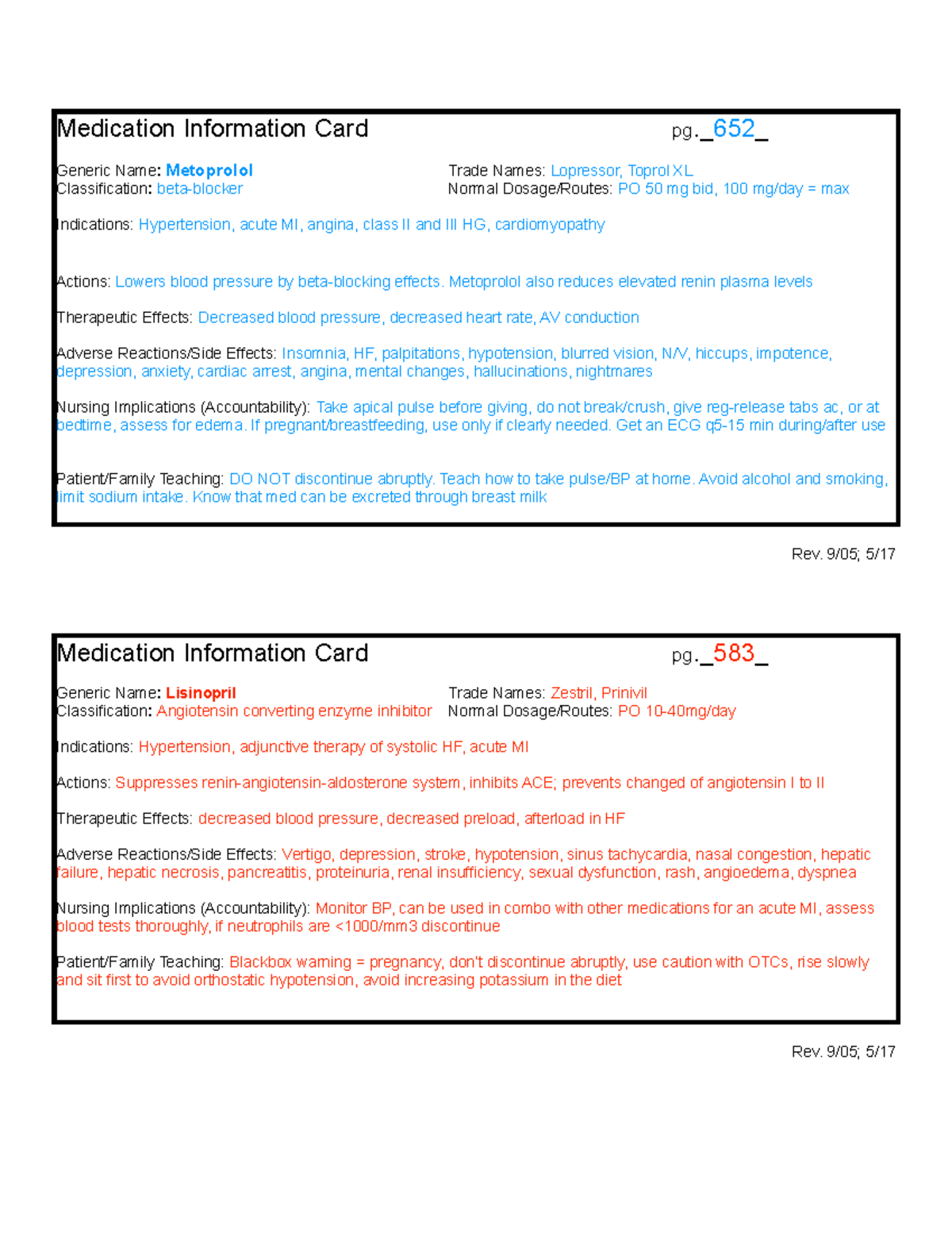 MEDcards - Medication cards - Medication Information Card pg._ 652 ...