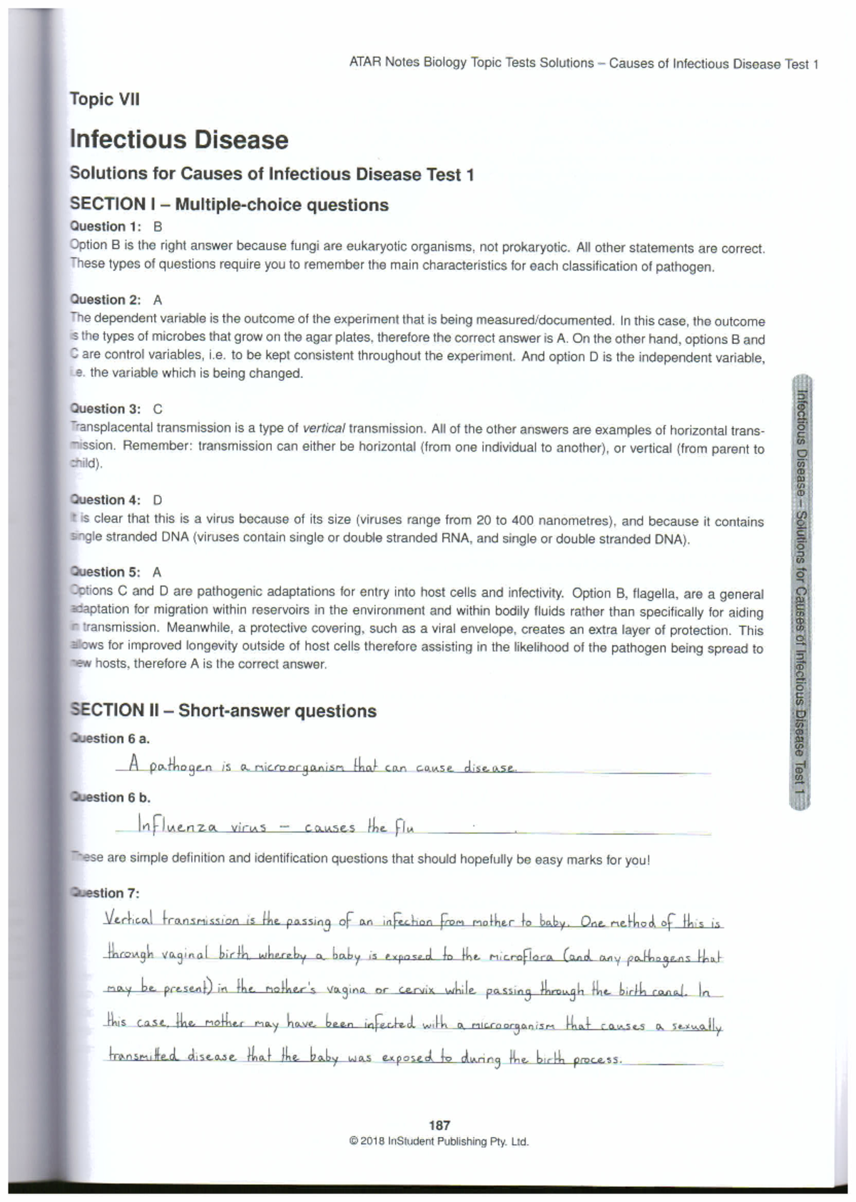 Infectious Solutions - Practice material for tests - MATH1011 - Studocu