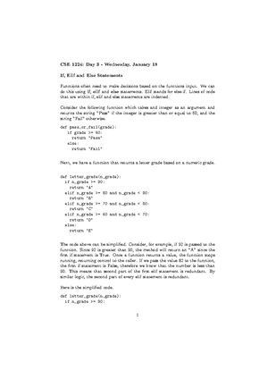 1224 Day 1 Basics 1 - CSE 1224: Lecture 1 - Wednesday, January 11 We ...