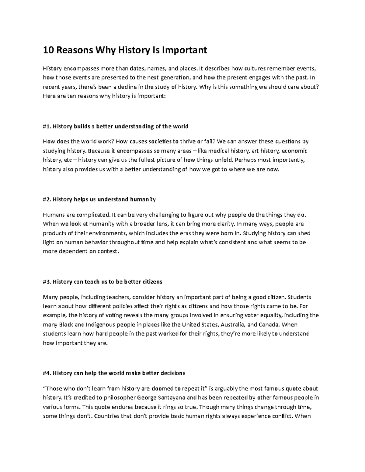 10 Reasons Why history is important - 10 Reasons Why History Is ...