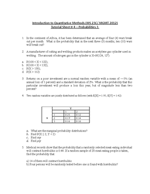 MGMT2012 201902 OC - Past Paper - Quantitative Methods - Studocu