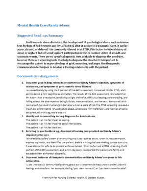 Li Na Chen VSIM Part1 - VSIM Scenario - Mental Health Case: Li Na Chen ...