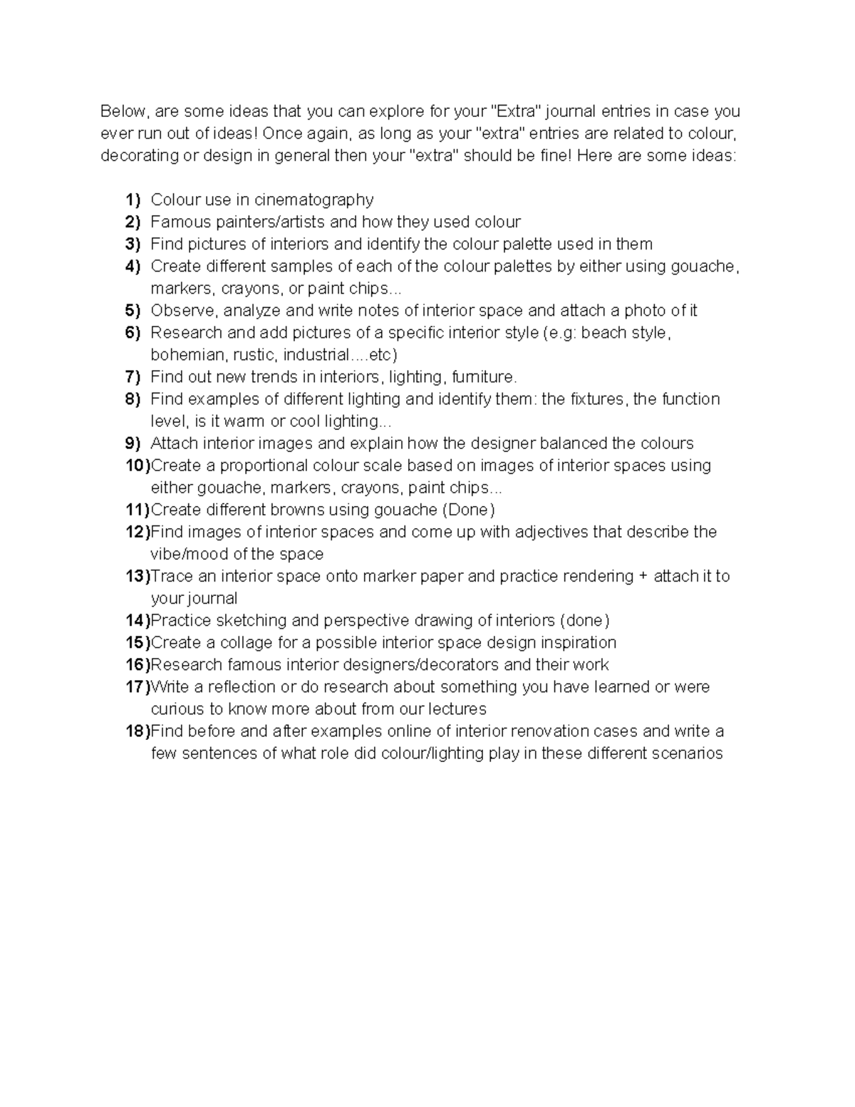 Ideas for Extra Journal Entries - Below, are some ideas that you can ...