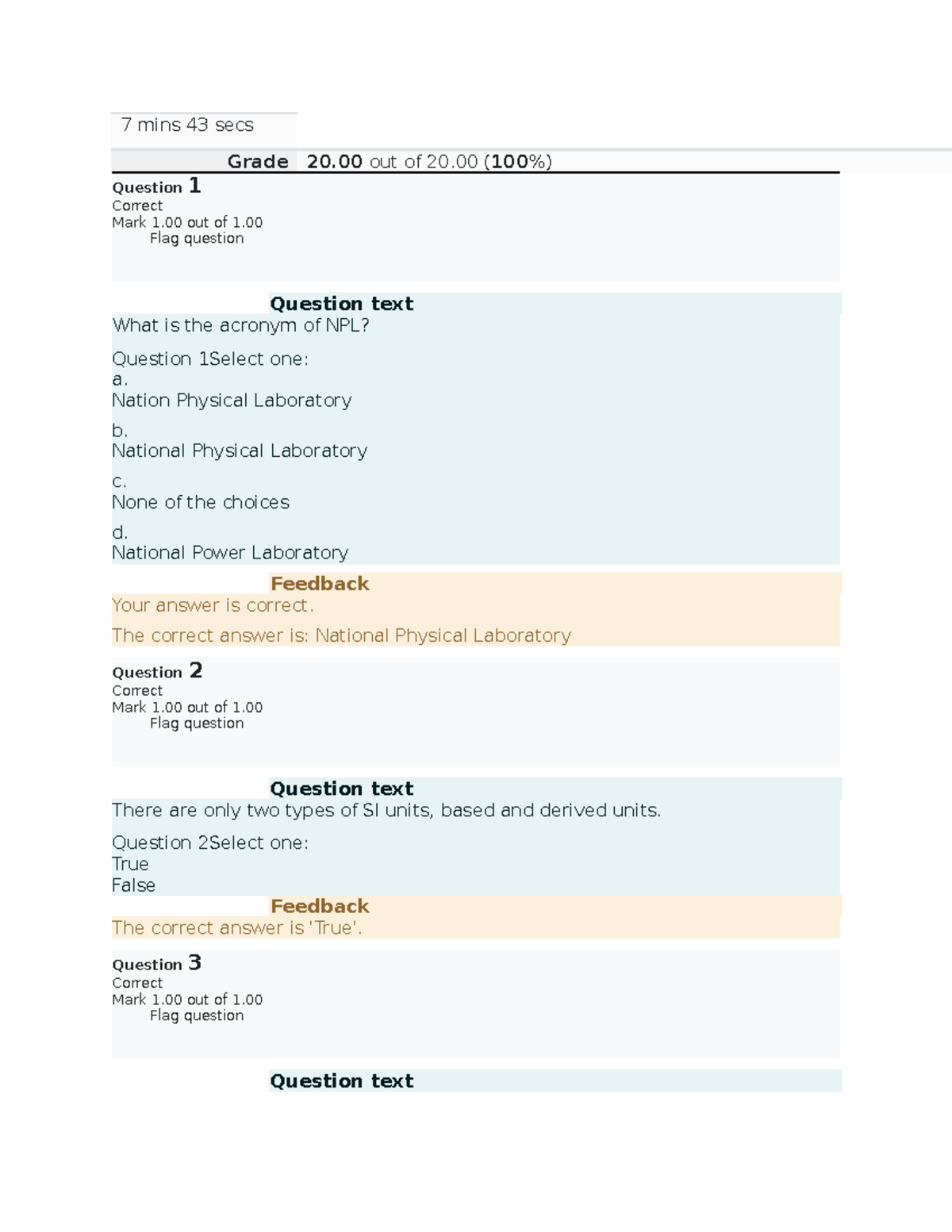 Calprelim 1 - ahsjdsdhs - 7 mins 43 secs Grade 20 out of 20 ( 100 % ...