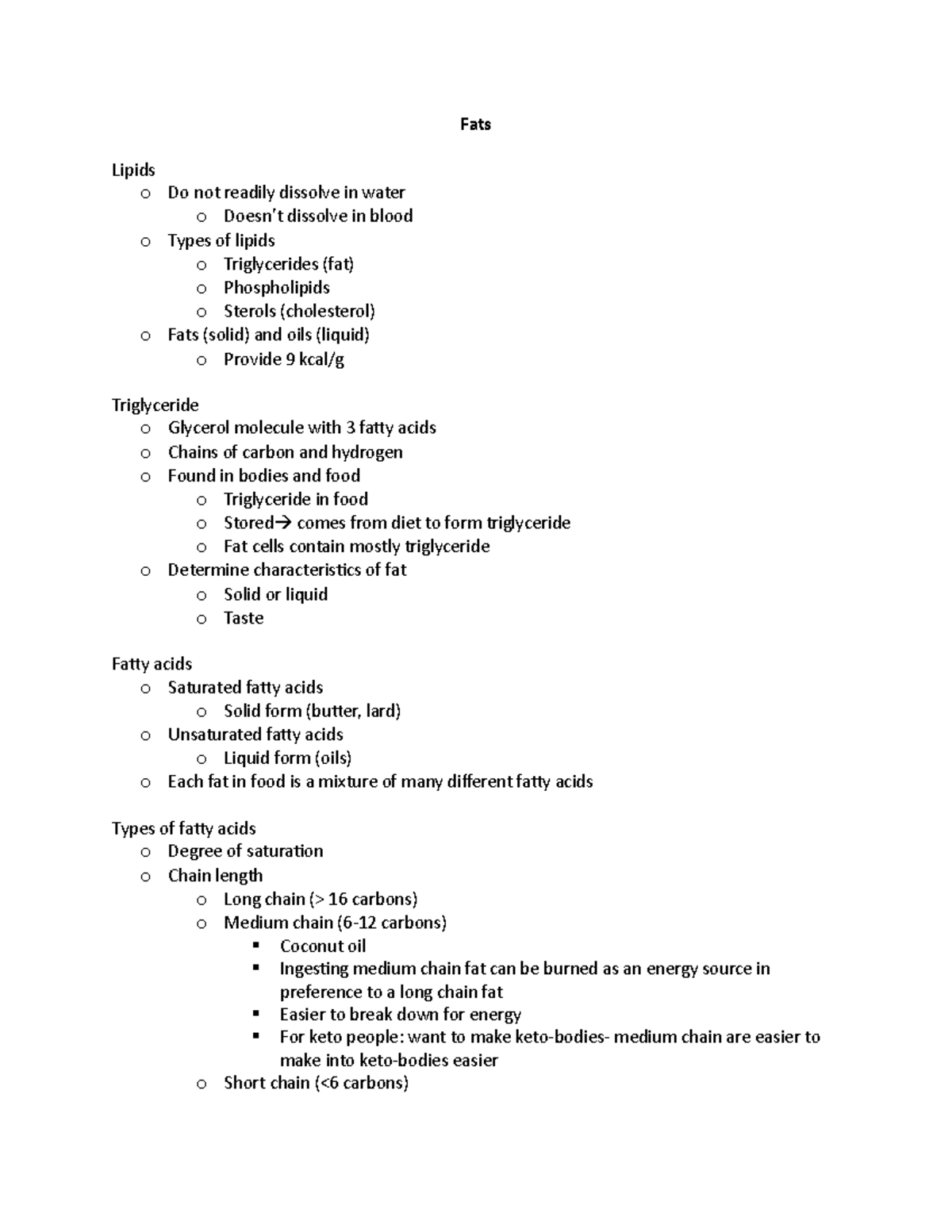 Fats - Fats - Fats Lipids o Do not readily dissolve in water o Doesn’t ...