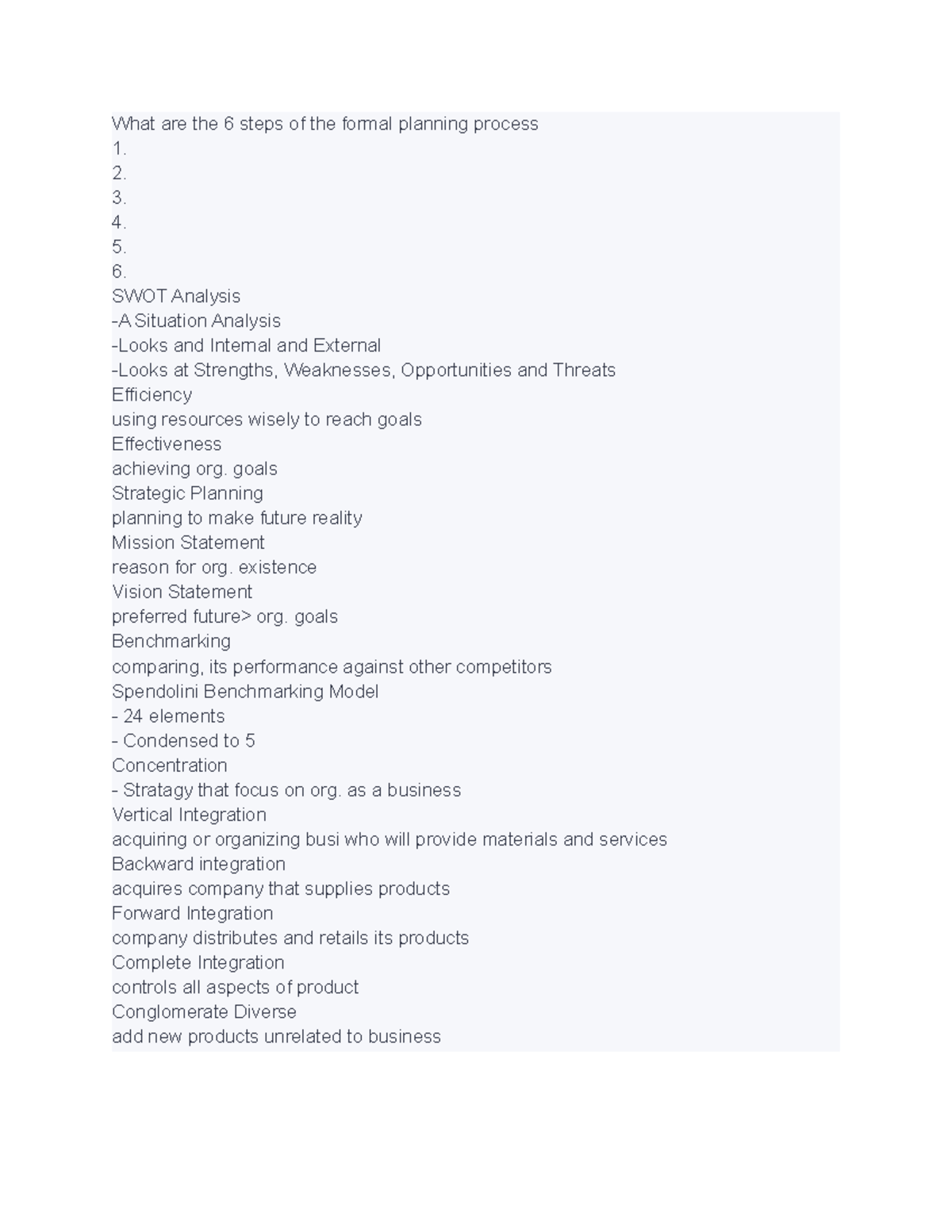 Busi 310 (75) - lecture notes - What are the 6 steps of the formal ...