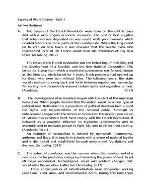 World History Task 3 - Ashlee Hartman World History Task 3 A1. Around ...