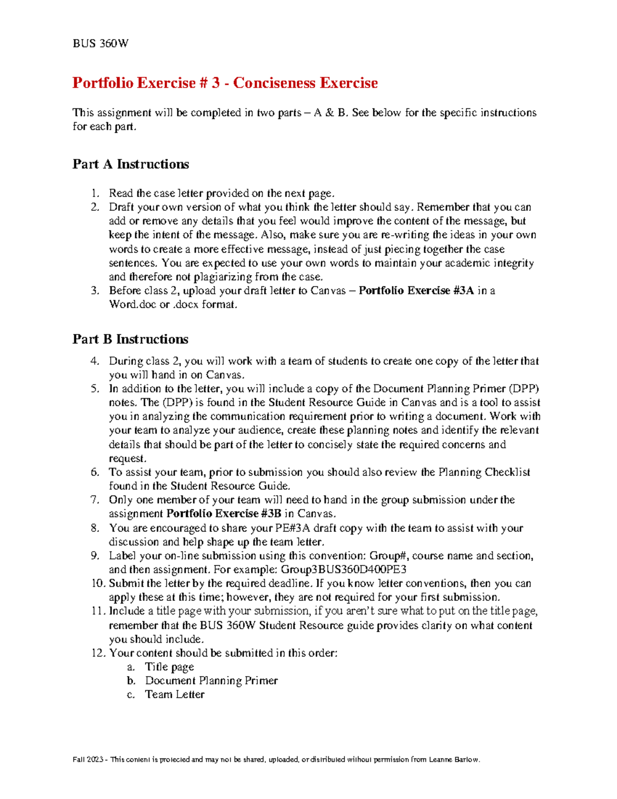 BUS 360W Portfolio Exercise #3 Conciseness Exercise - BUS 360W Fall ...