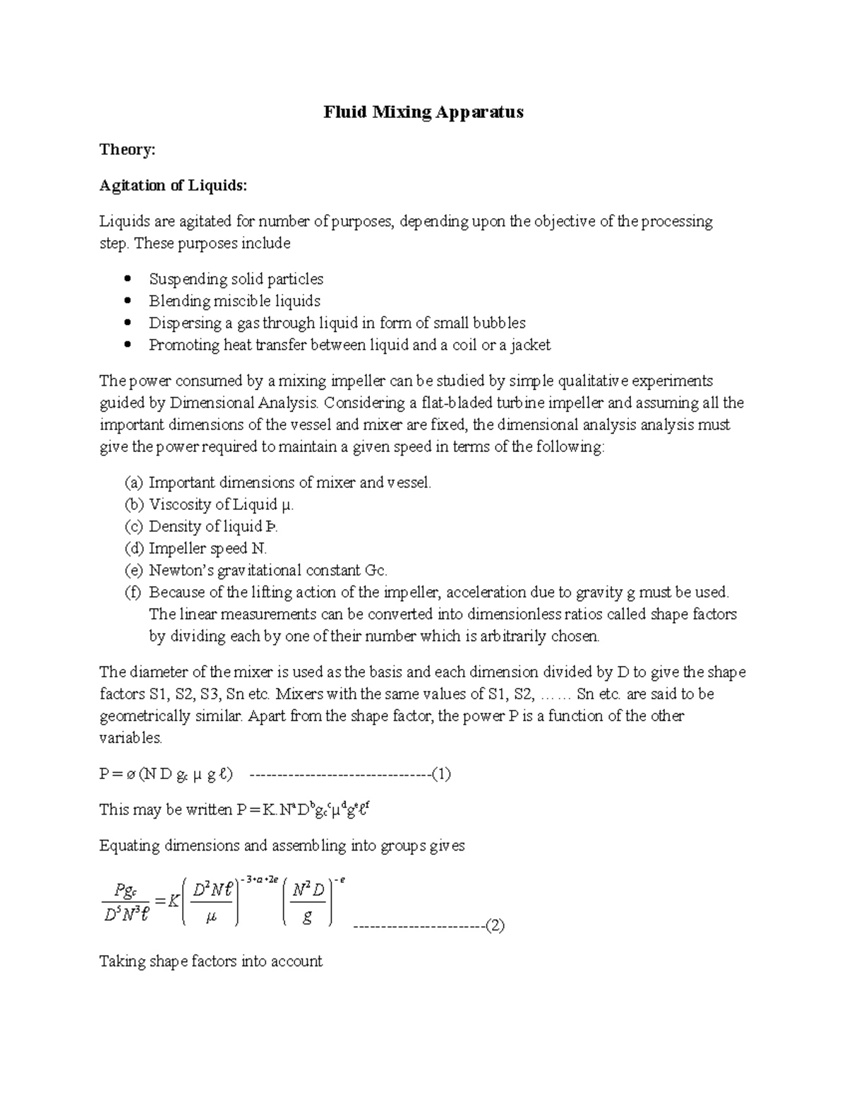 Mixing and Agitation - student experiment manual - Fluid Mixing ...