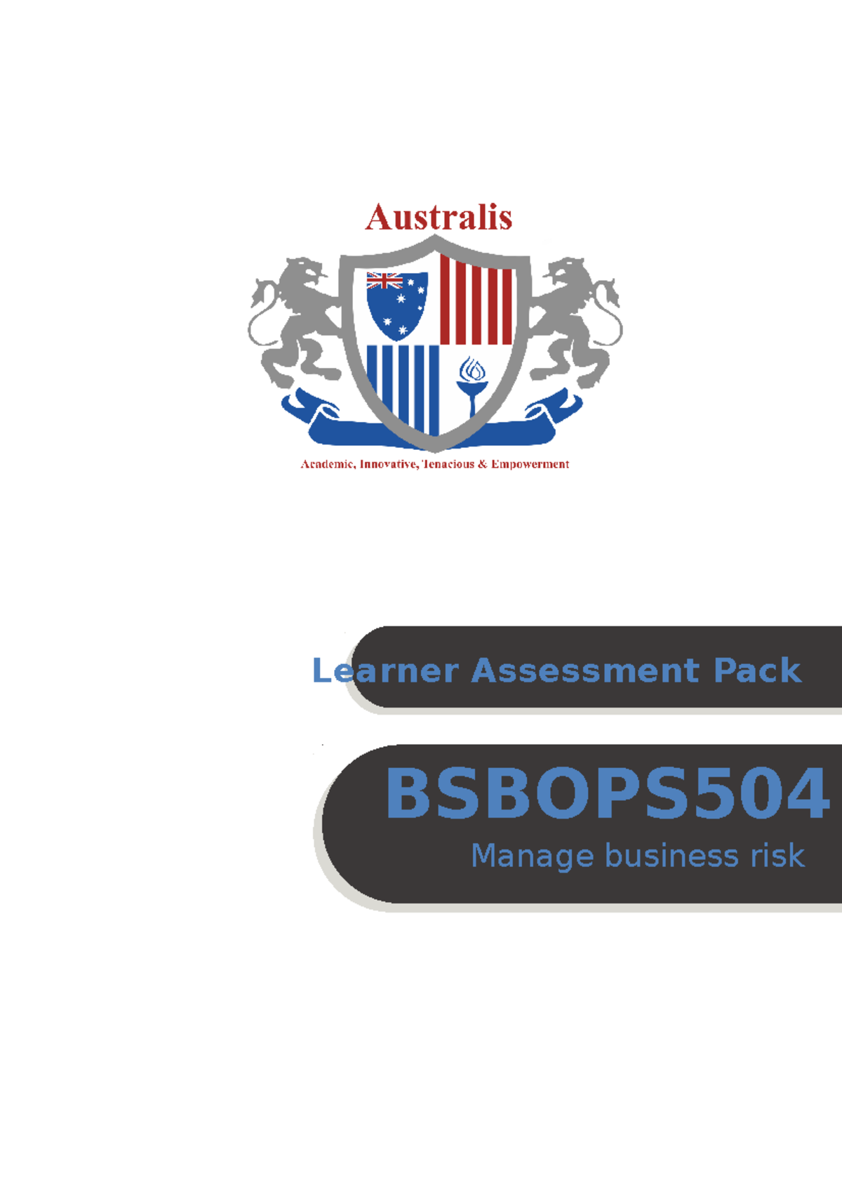 Bsbops 504 - Manage Business Risk 02 - Manage business risk BSBOPS ...