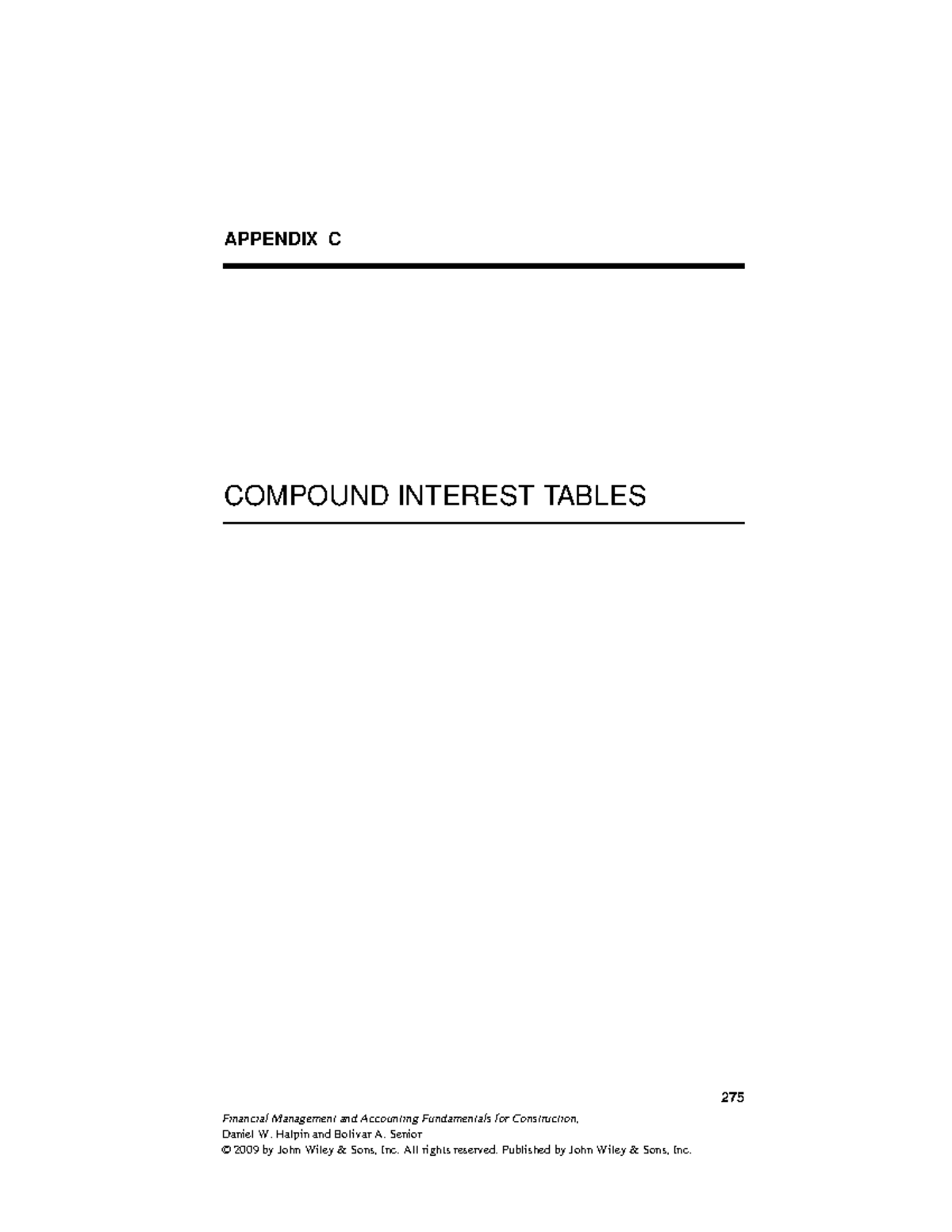 Interest Table - APPENDIX C COMPOUND INTEREST TABLES 275 Financial ...