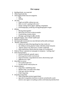 Interpretation of Meaning- Intro to Film - Ways of addressing film o ...