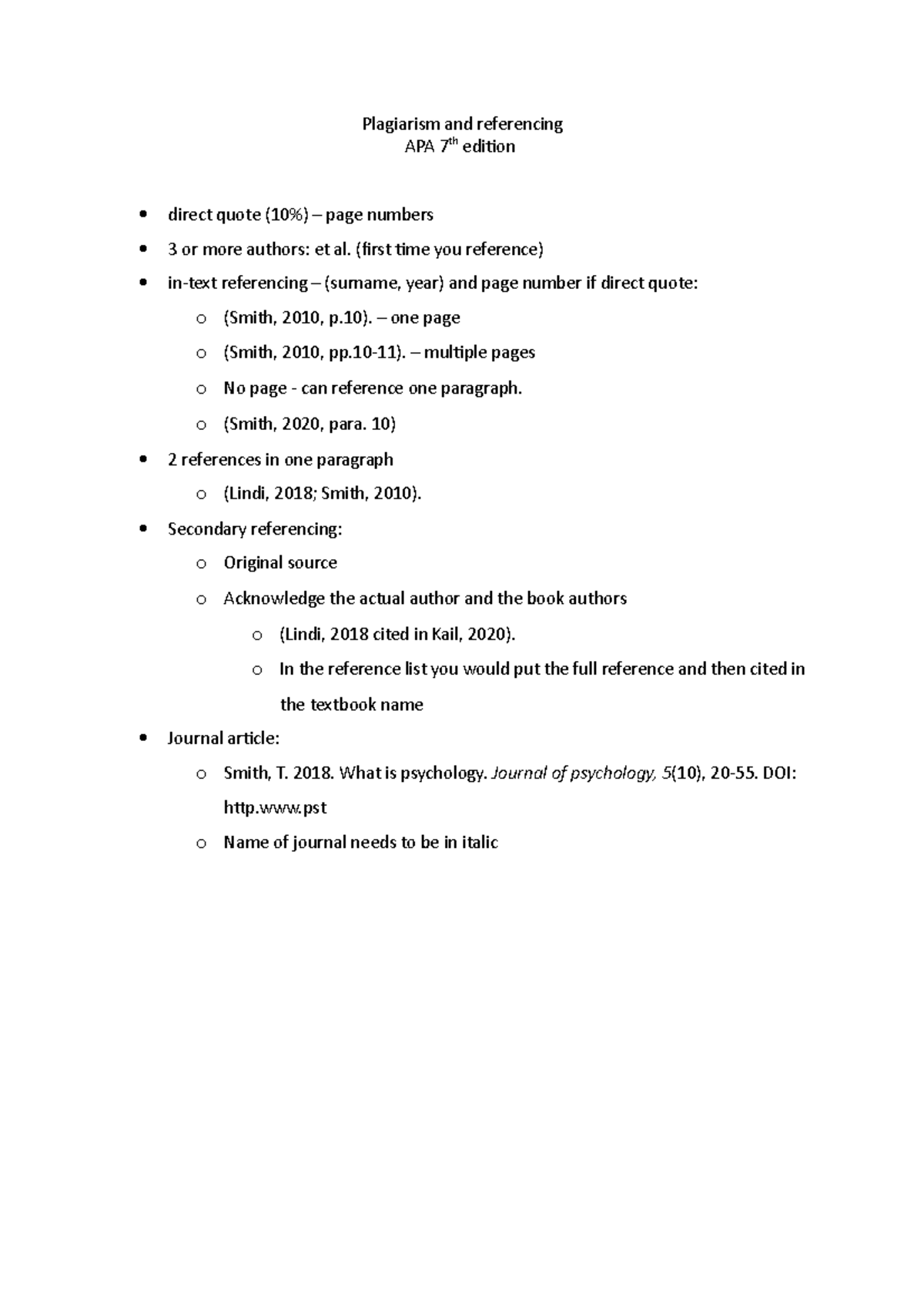 Plagiarism and referencing - (first time you reference) in-text ...