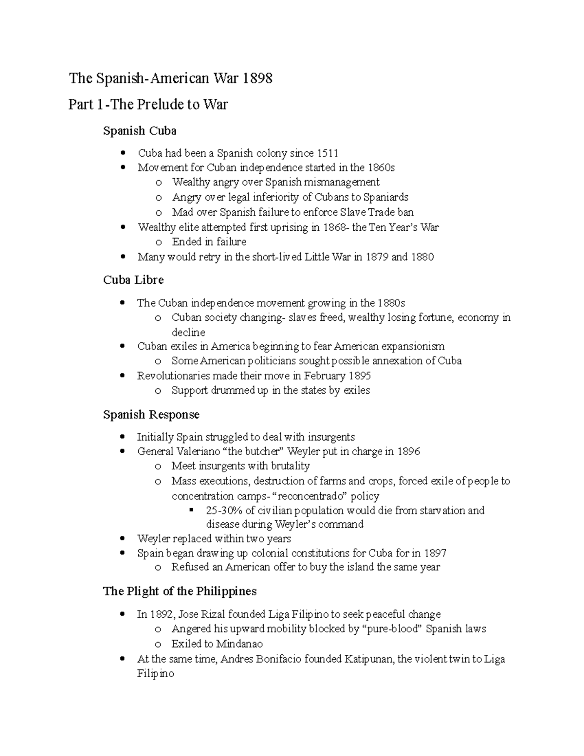 Spanish-American War - Teacher: Thomas Miller - The Spanish-American ...