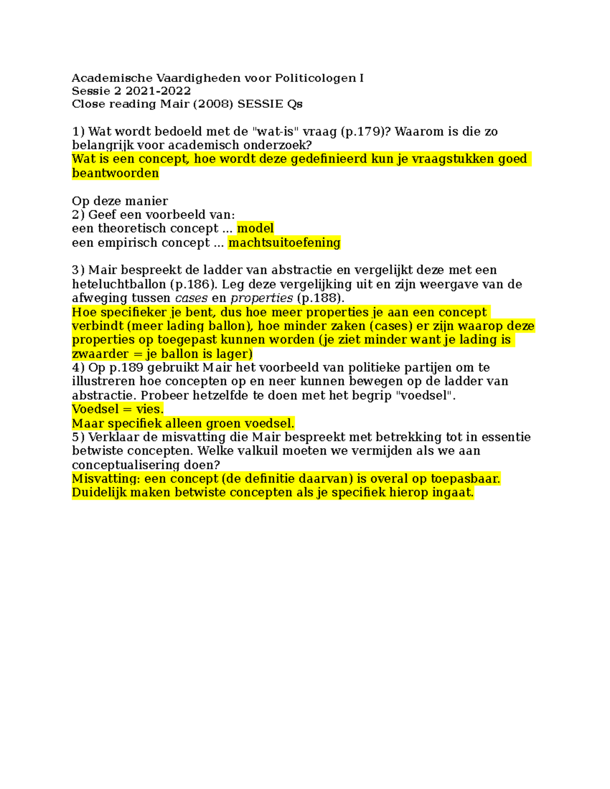 Mair close reading vragen - Academische Vaardigheden voor Politicologen ...