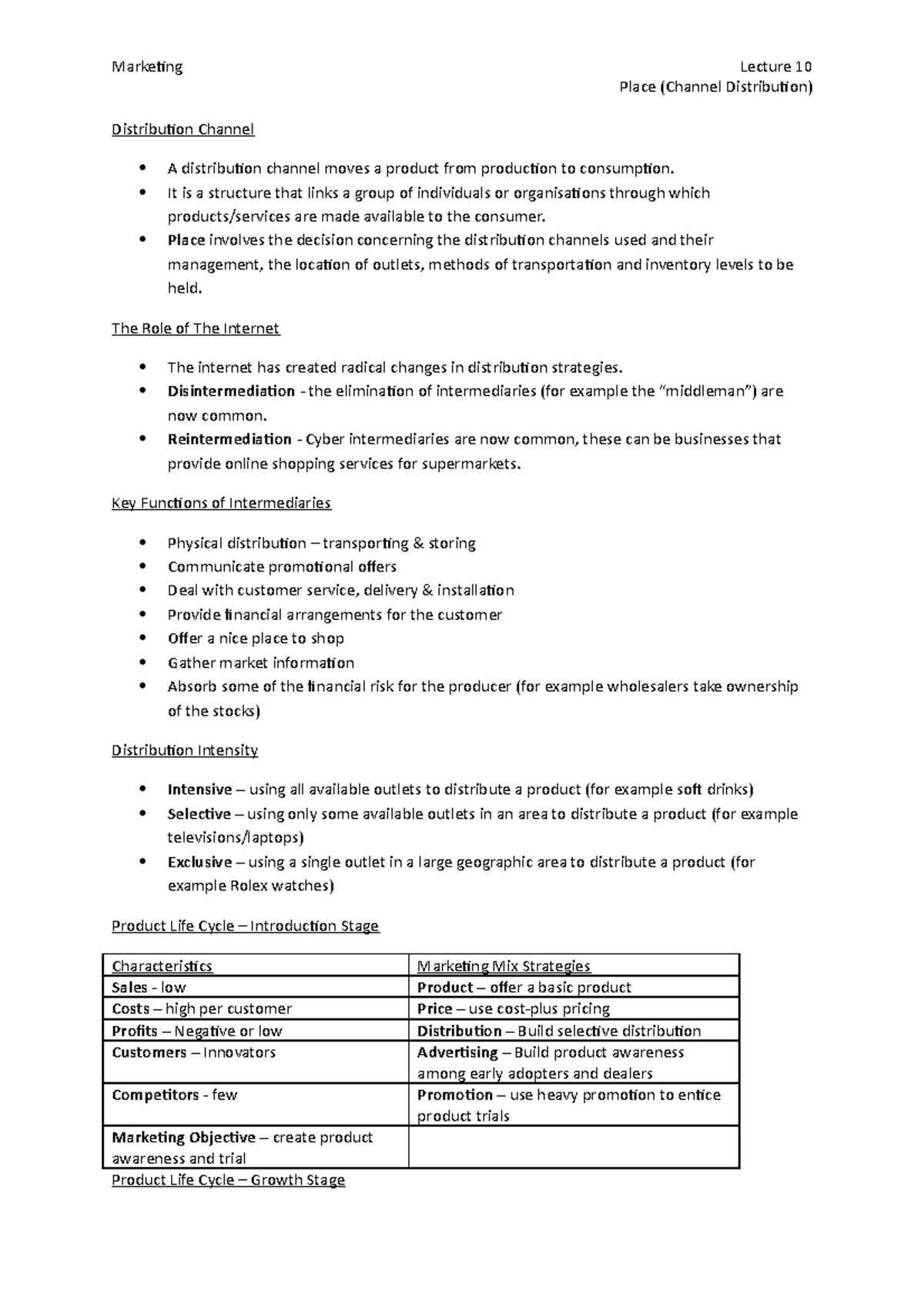 Place (Distribution Channels) - Marketing Lecture 10 Place (Channel ...