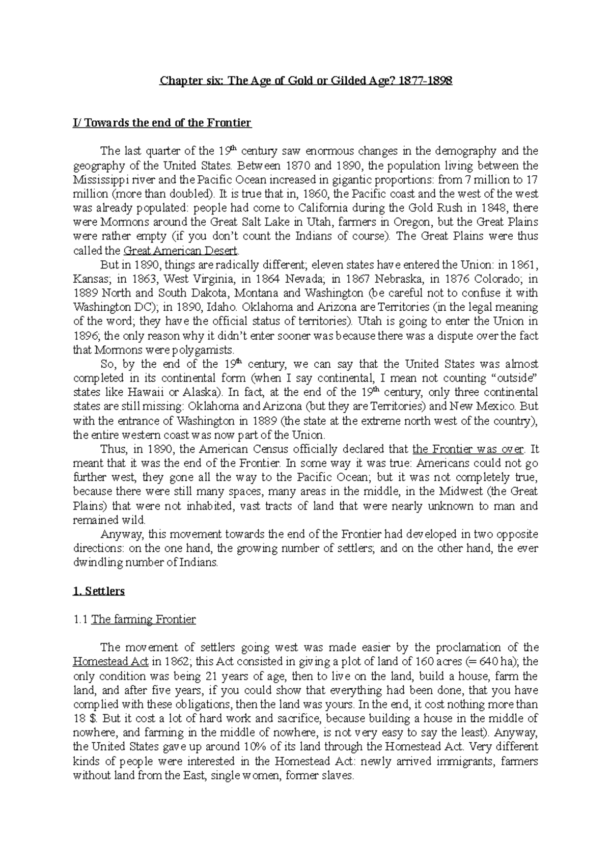 Chapter 6 - the gilded age - 2018 - Chapter six: The Age of Gold or ...
