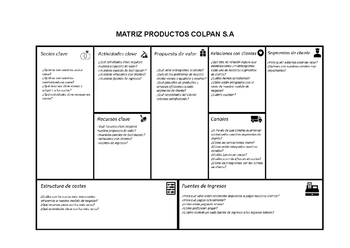 Matriz Productos Colpan S.A Canva - desarrollo publicitario - MATRIZ ...