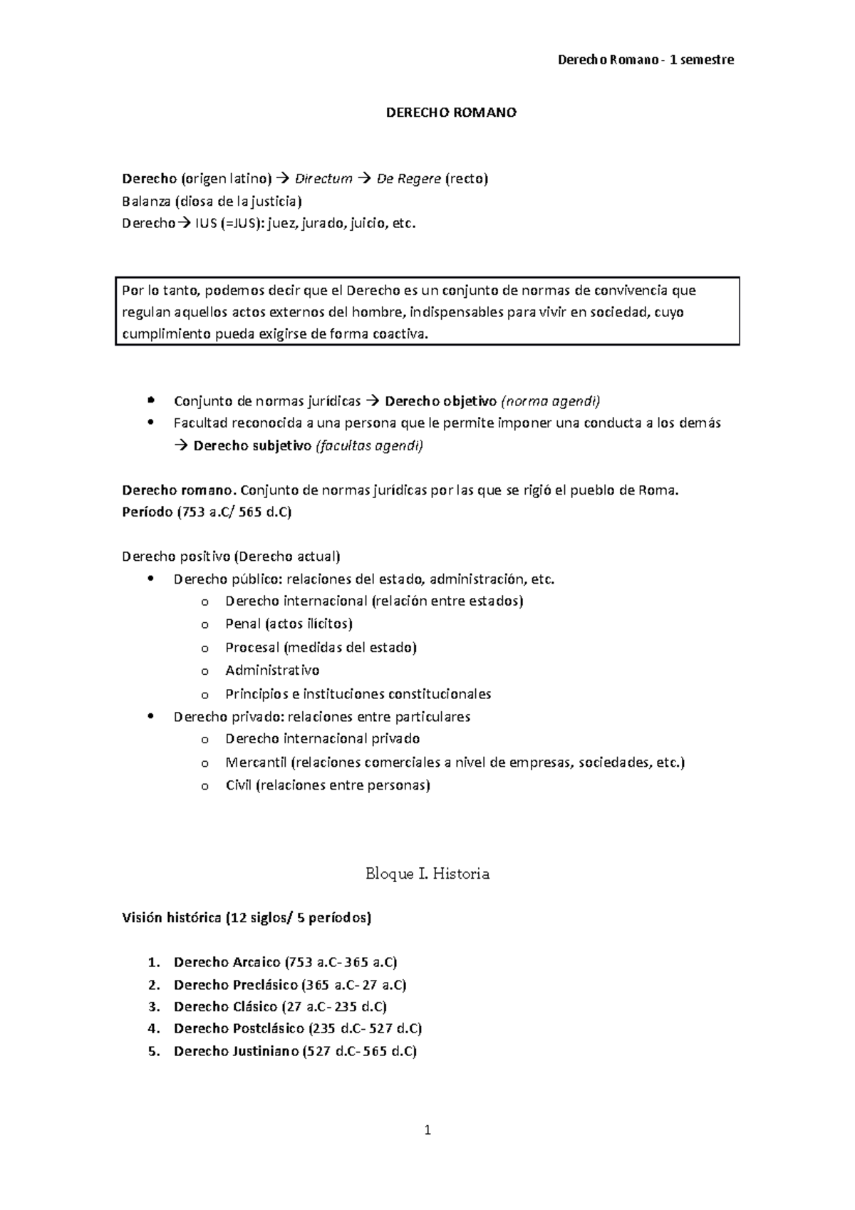 Derecho romano - Apuntes - DERECHO ROMANO Derecho (origen latino ...