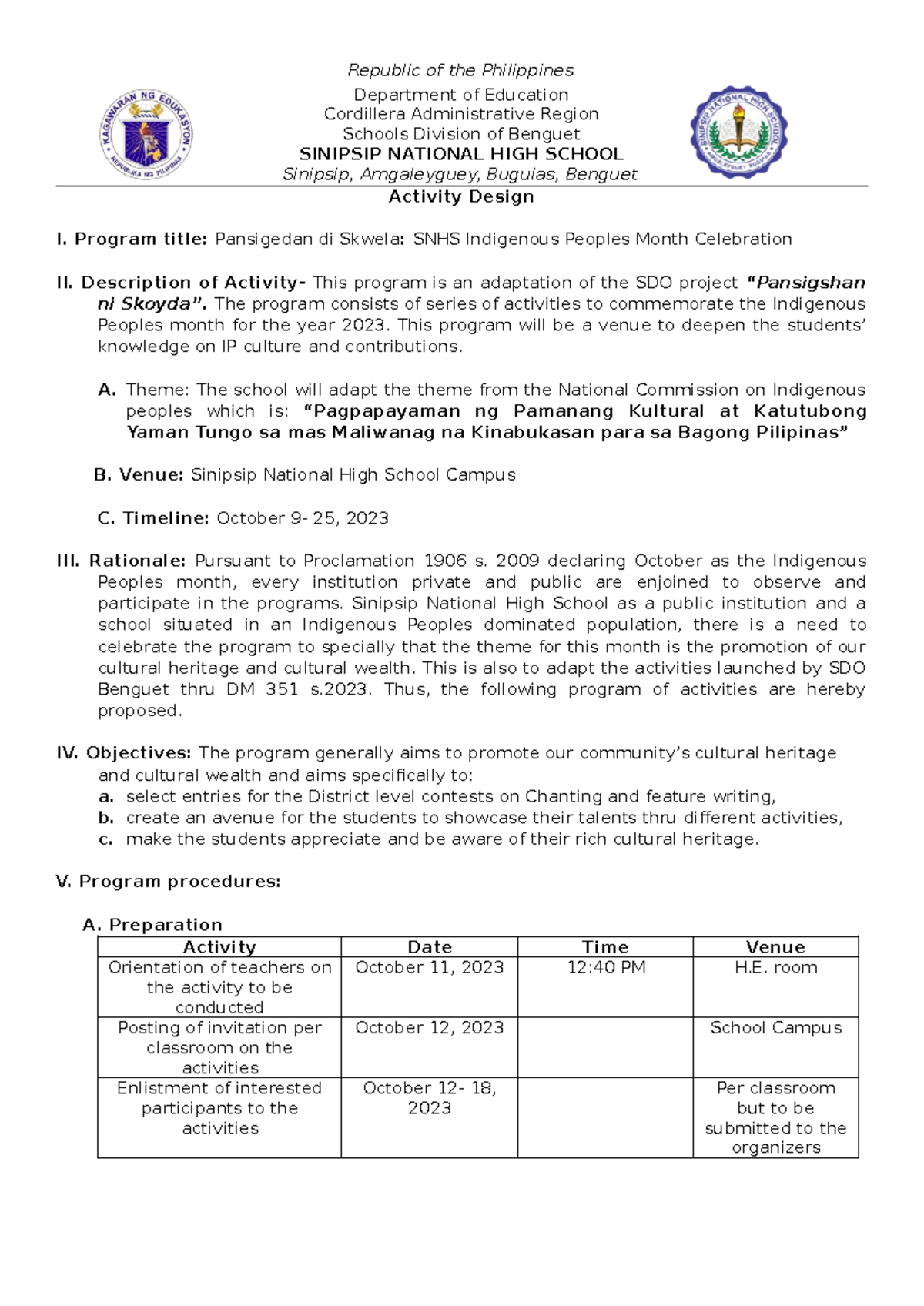 IP month celeb Proposal - Republic of the Philippines Department of ...