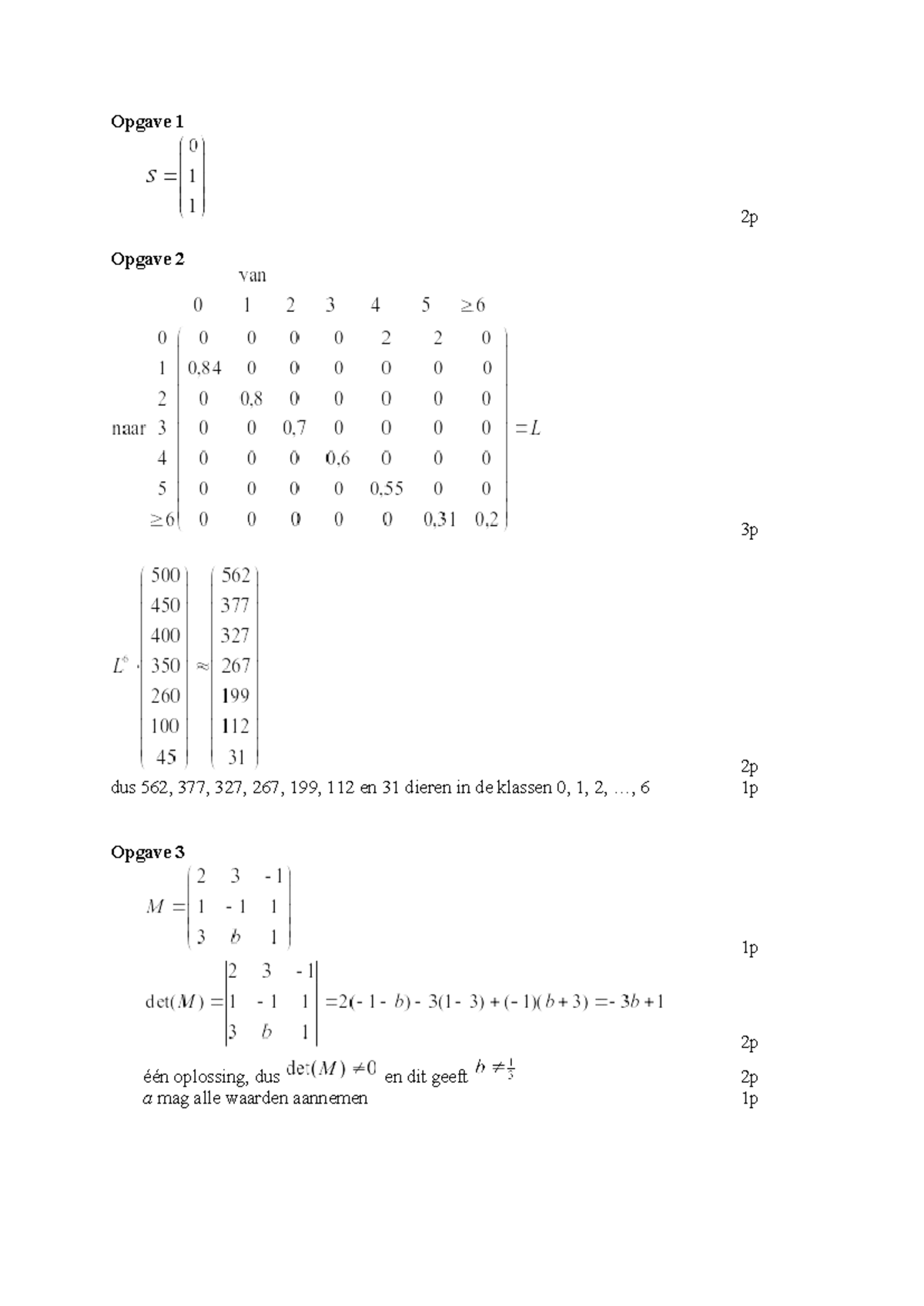 Correctie Oefentoets Vt4 Wiskunde D Opgave 1 2p Opgave 2 3p 2p Dus