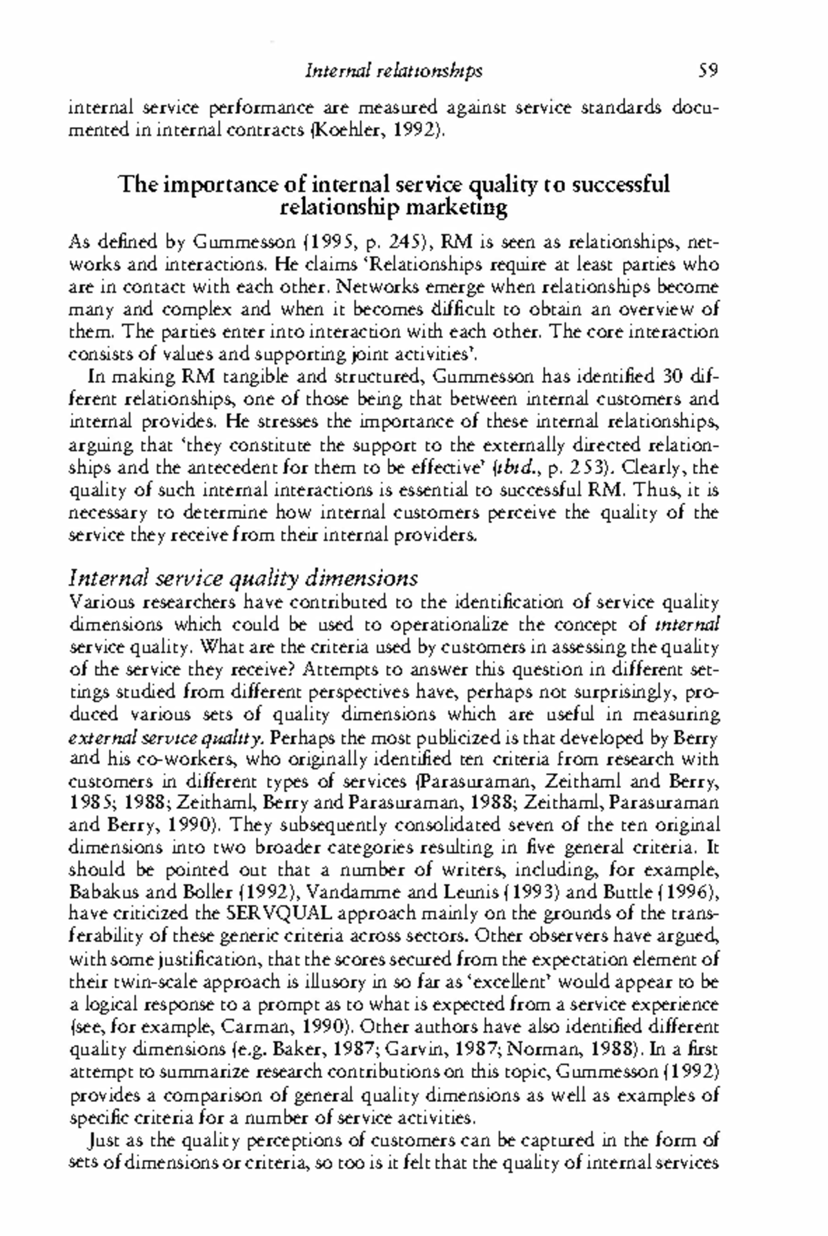 Marketing -23 - Internal relationships 5 9 internal service performance ...