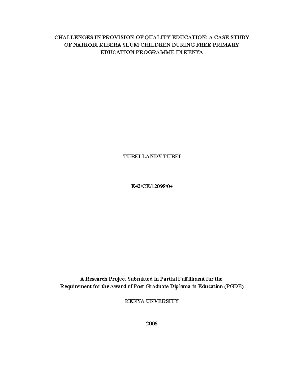 Challenges IN Provision OF Quality Educa - CHALLENGES IN PROVISION OF ...