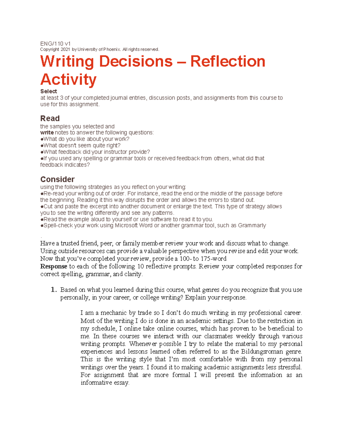 Wk5 final - ENG/110 v Copyright 2021 by University of Phoenix. All ...