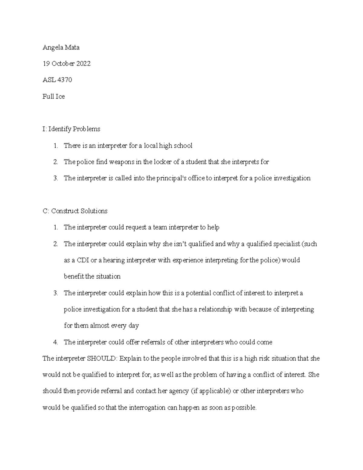 Pg 127 Full Ice - This is an example of how to do an ICE assignment for ...