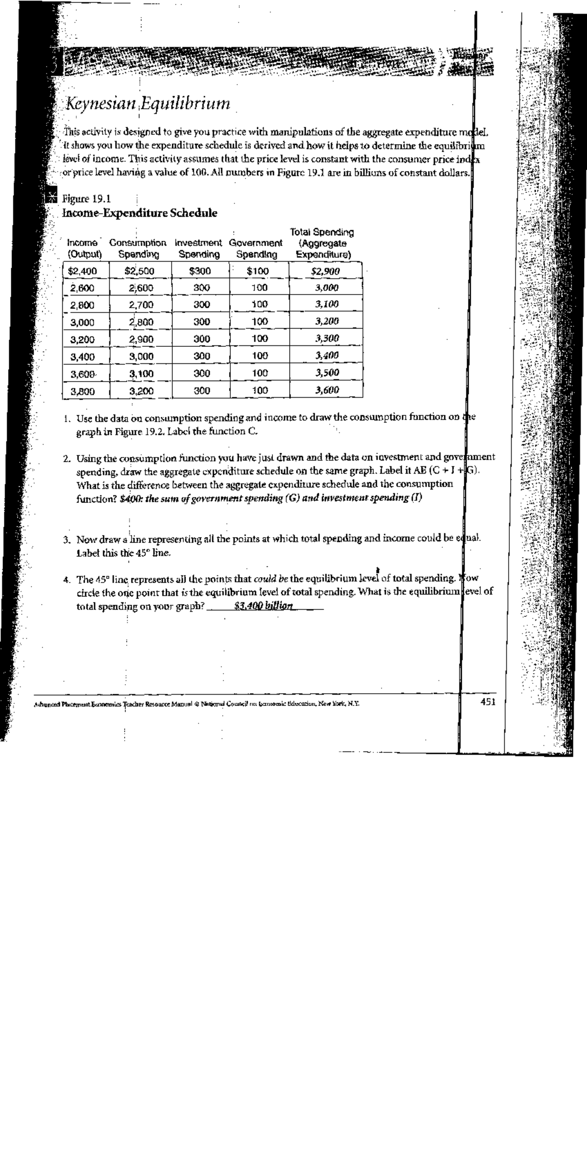 APEcon Macro Unit III Activity Answers- part a - ECON 201 - Studocu