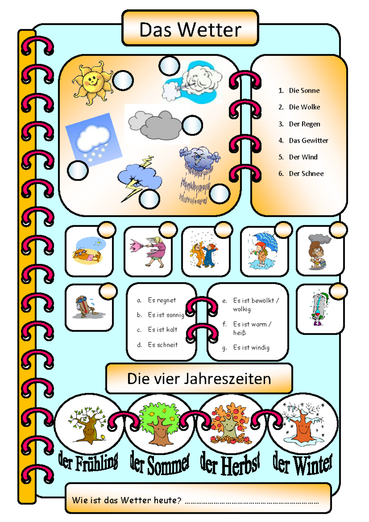 Wie-ist-das-wetter-heute-arbeitsblatter 7493 - Bahasa German 2 - Das ...