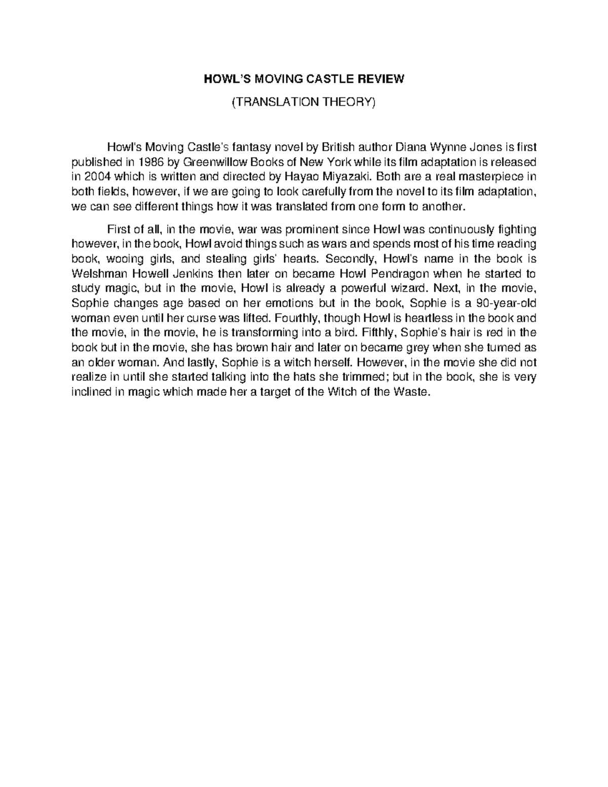 Howlsmovingcastle 160911112703590 - HOWL’S MOVING CASTLE REVIEW ...