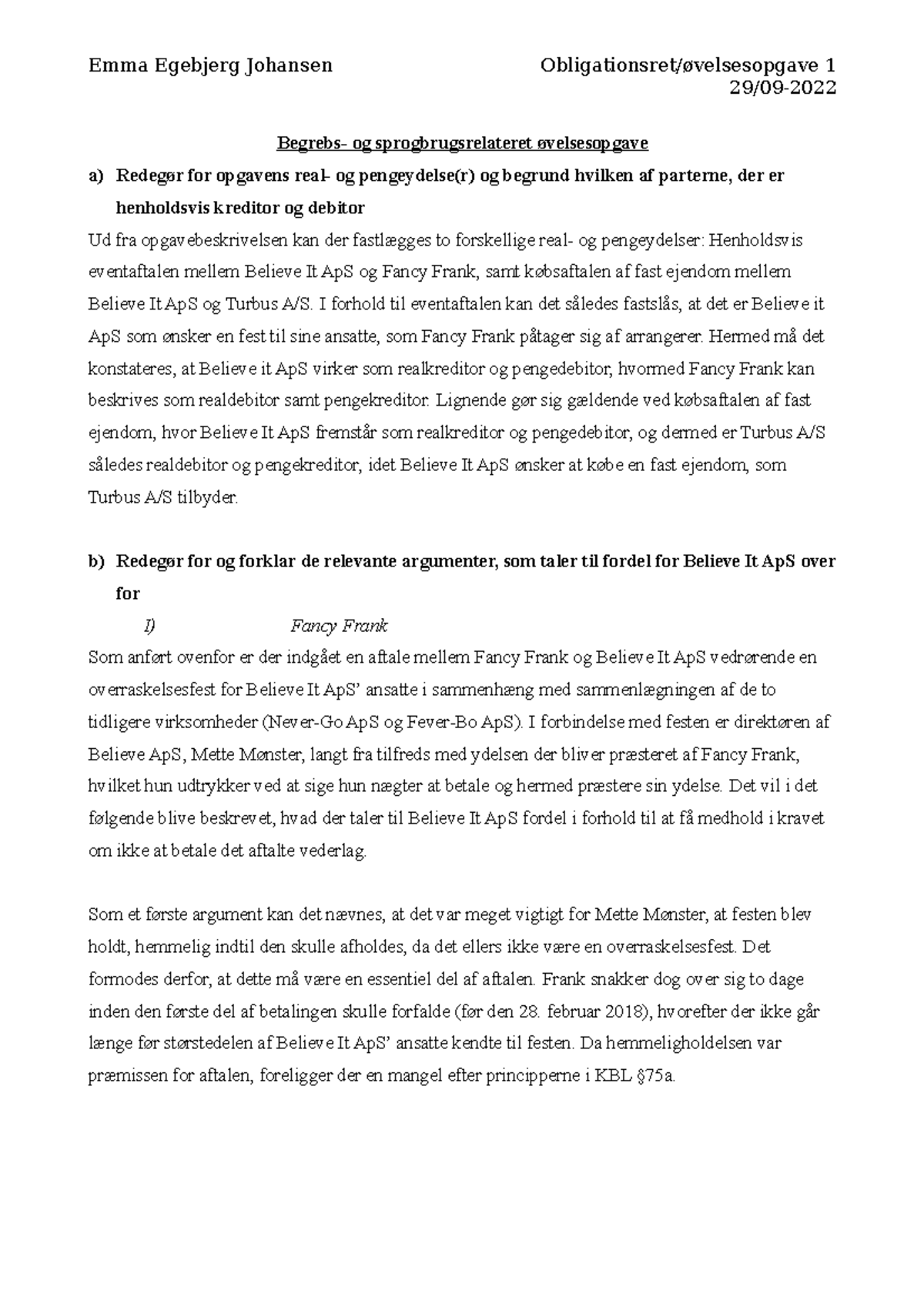 Begrebs- og sprogbrugsrelateret øvelsesopgave - Emma - 29/09- Begrebs- og sprogbrugsrelateret ...