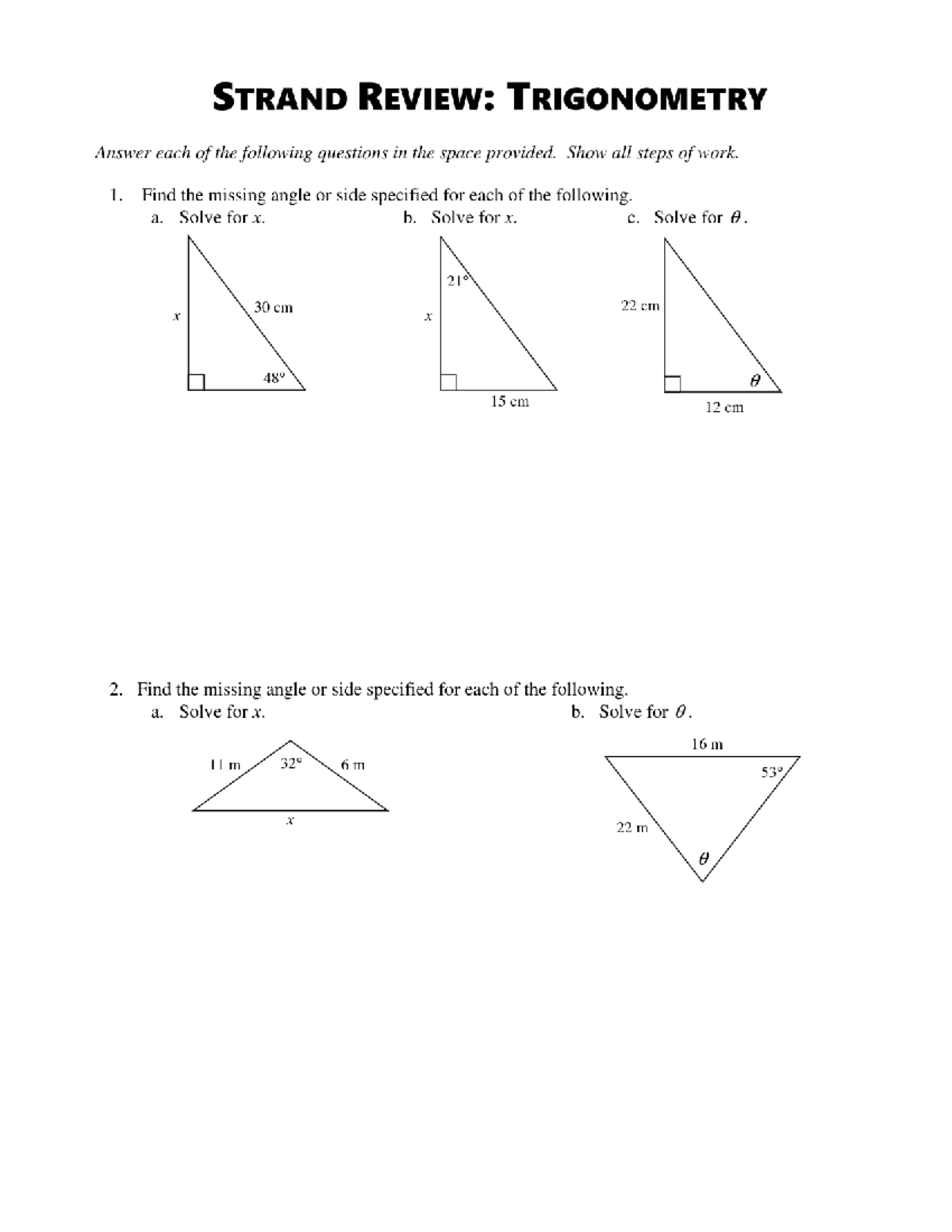 Trig - Math Advanced Functions - Studocu