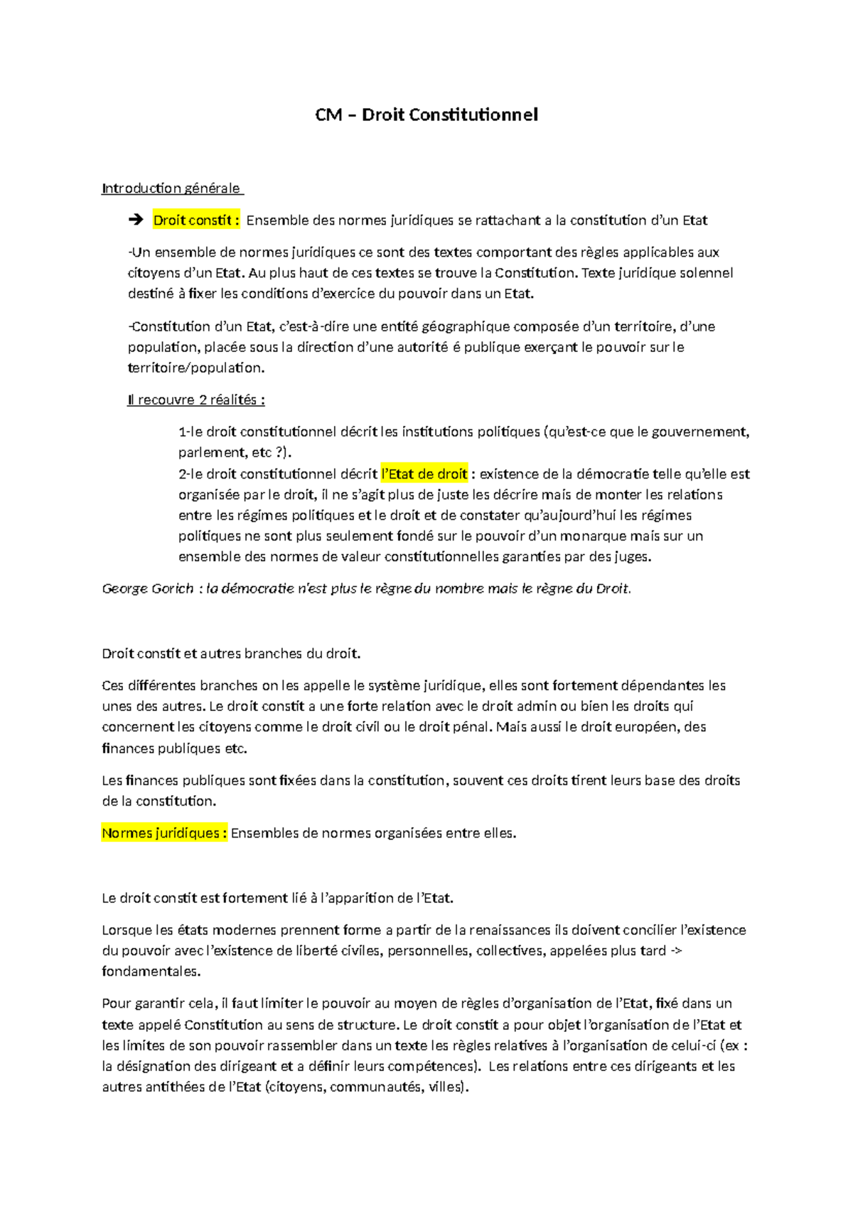 CM - Droit constit (S1) - commentaire de texte - CM – Droit ...