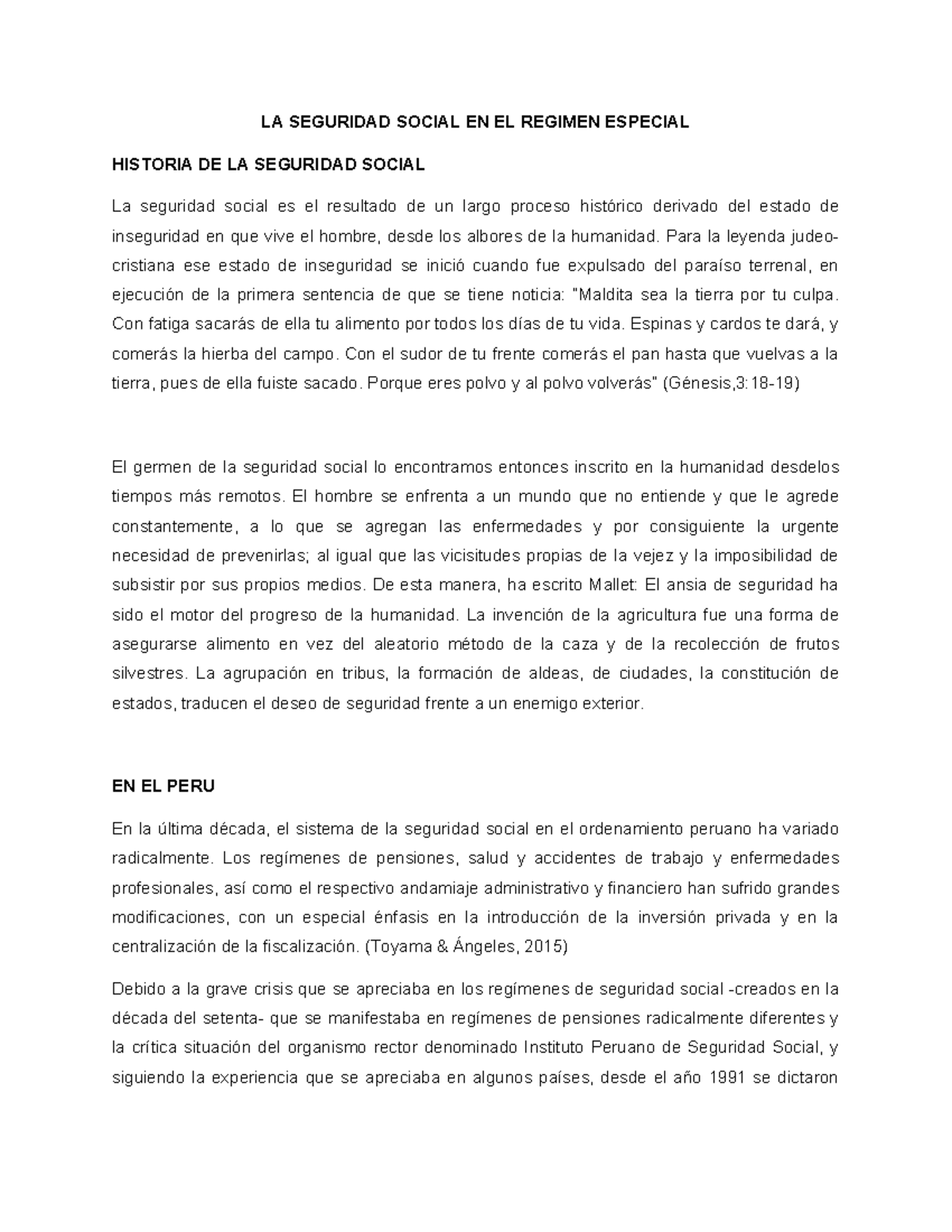 LA Seguridad Social EN EL Regimen Especial - LA SEGURIDAD SOCIAL EN EL ...